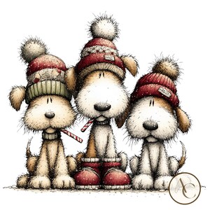 20 Christmas Dog Clipart, Xmas Eve Puppy Png, Whimsical Winter Season ...