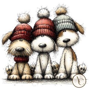 20 Christmas Dog Clipart, Xmas Eve Puppy Png, Whimsical Winter Season ...