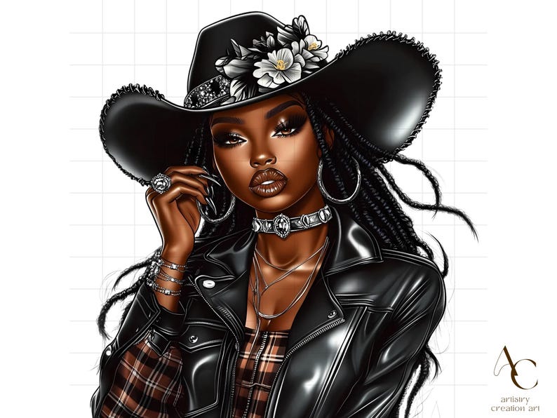 13 Stylish Black Cowgirl Clipart, Western Women, Afro Woman Png, Rodeo ...