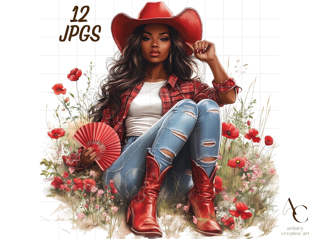 Black Cowgirl Clipart, Western Women Jpg, Afro Woman, Rodeo Country ...