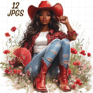 Black Cowgirl Clipart, Western Women Jpg, Afro Woman, Rodeo Country ...