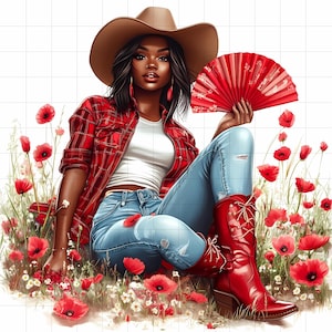 Black Cowgirl Clipart, Western Women Jpg, Afro Woman, Rodeo Country ...