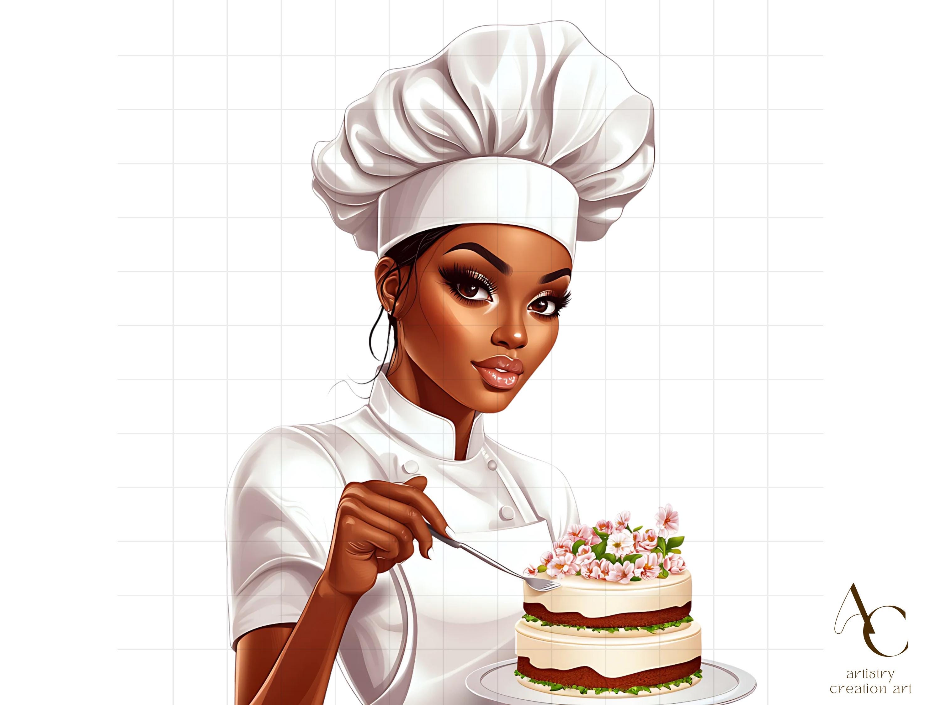 13 Black Woman Chef Clipart Bundle, Women Cooking, Afro Cook Png ...