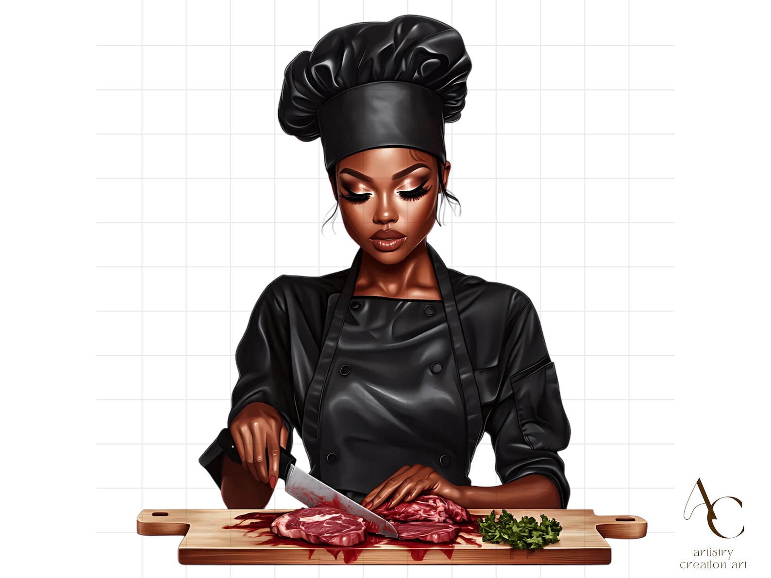 13 Black Woman Chef Clipart Bundle, Women Cooking, Afro Cook Png ...