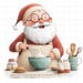 20 Santa Claus Baking Clipart PNG, Watercolor Xmas Bakery Bundle ...
