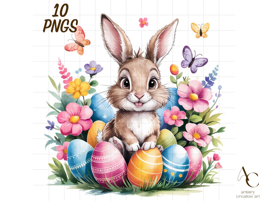 10 Easter Bunny Clipart, Easter Egg Bunnies Png, Happy Easter Day ...