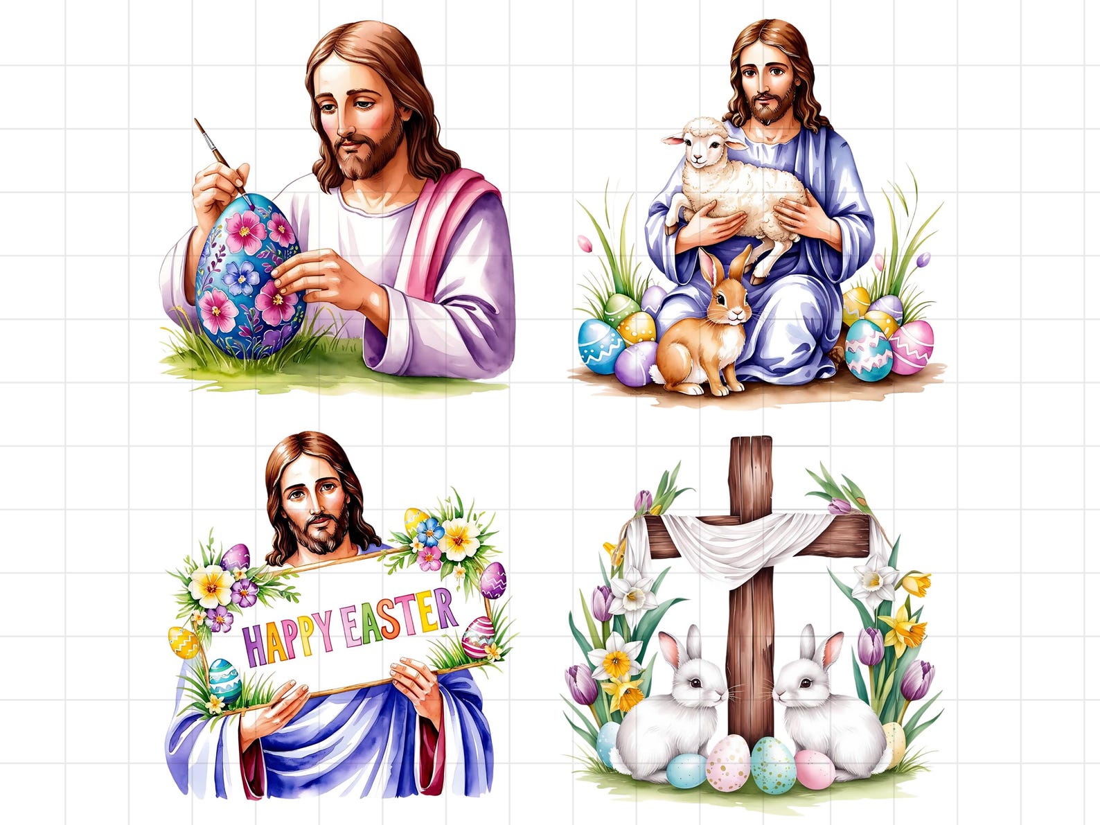 10 Jesus Easter Clipart, Easter Egg Png, Christian Faith Design, He is ...