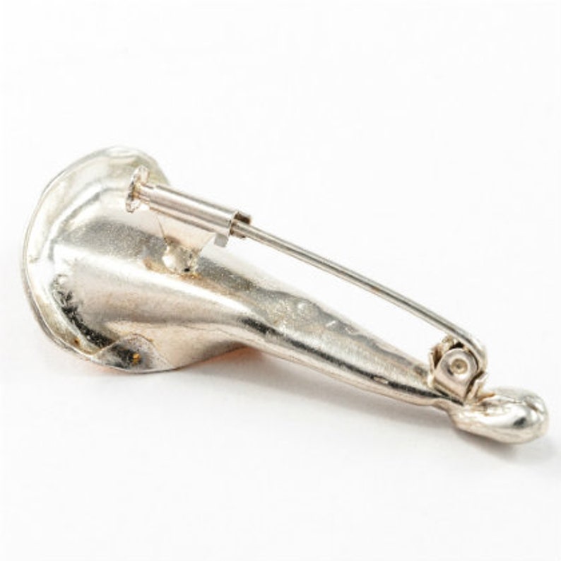 Large Calla-lily Silver Brooch/pin With Gold Leaf - Etsy