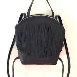 Leather Fringe Backpack , Fringe Bag, Western Style Bag, Hobo Bag, Boho ...
