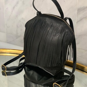 Leather Fringe Backpack , Fringe Bag, Western Style Bag, Hobo Bag, Boho ...