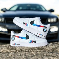 BMW Inspired Customised Black Air Force - Etsy UK