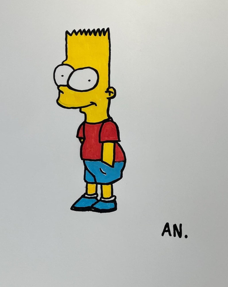 Hand Drawn Bart Simpson - Etsy