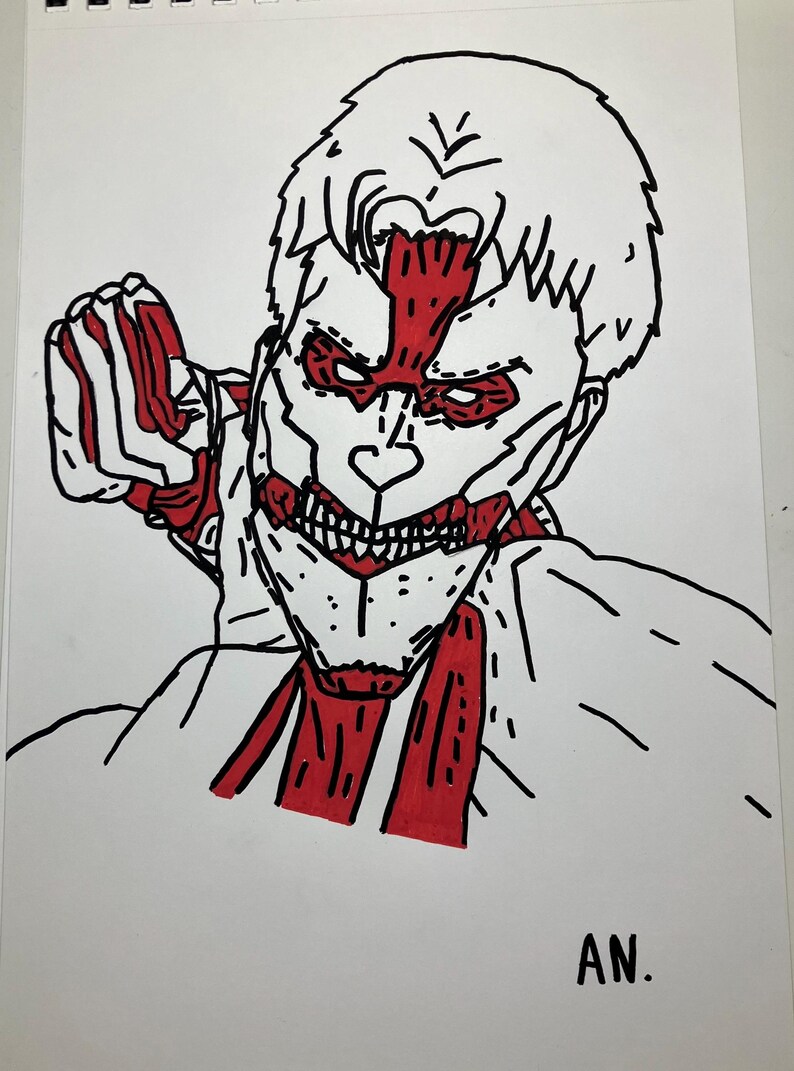 Hand Drawn Armoured Titan AOT Fan Art - Etsy