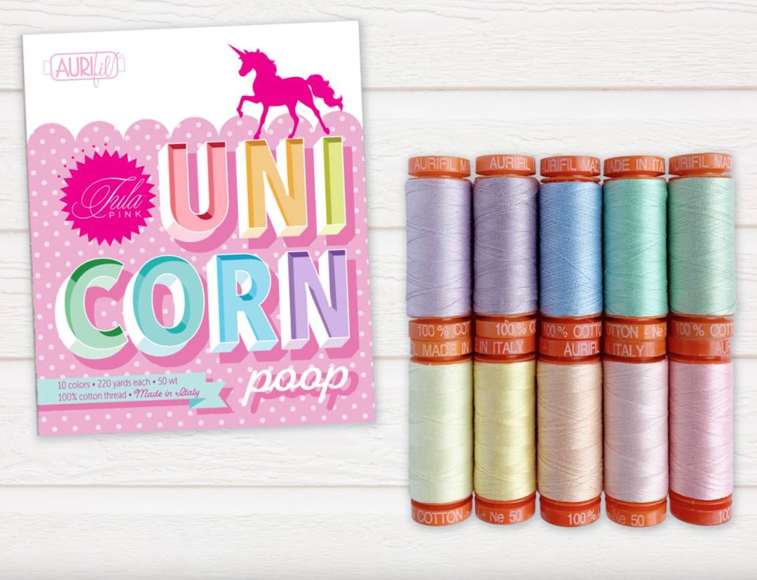 Tula Pink Unicorn Poop Aurifil Thread Kit 10 Small Spools 50 - Etsy