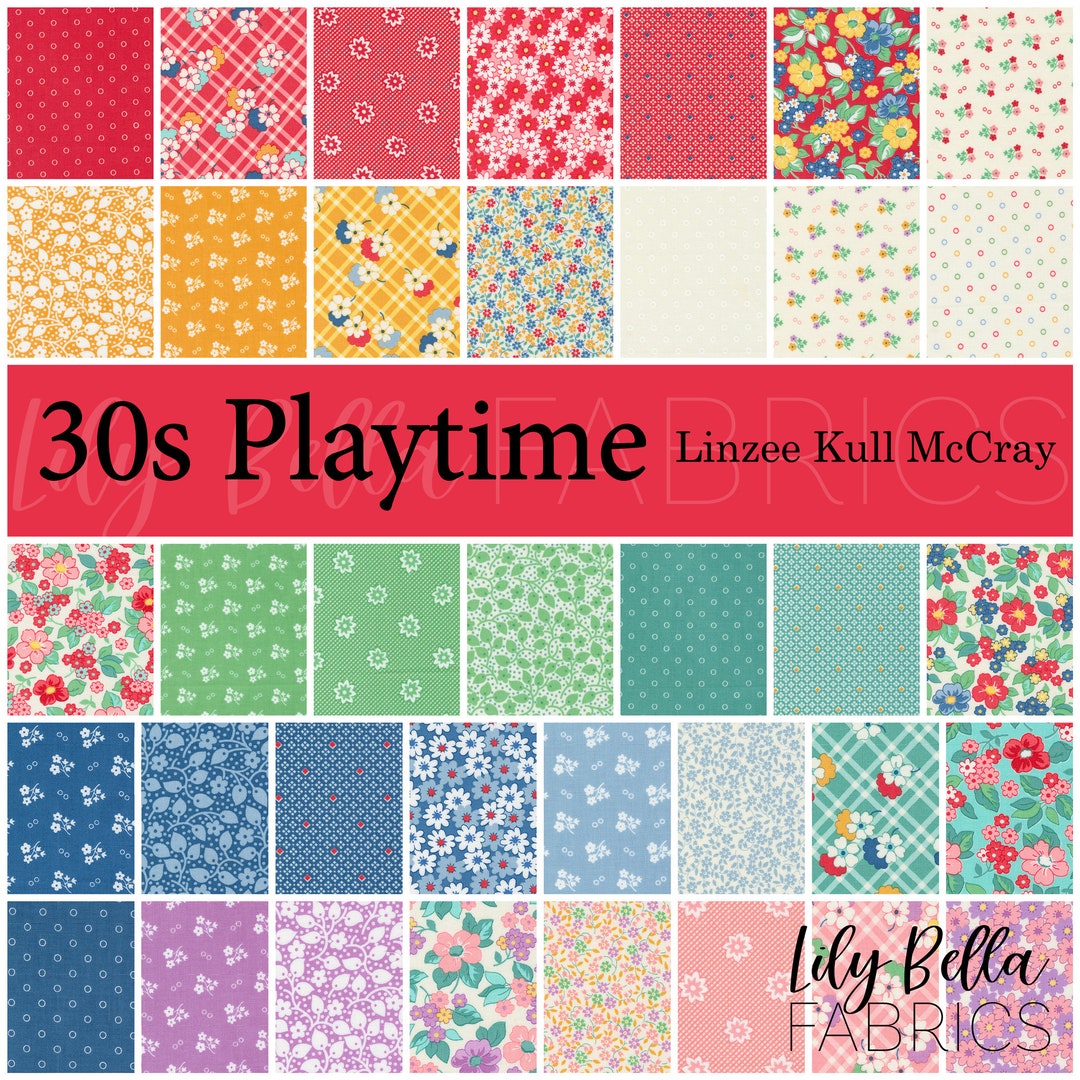 PREORDER 30s Playtime Layer Cake 42 Pcs by Linzee Kull Mccray for Moda ...