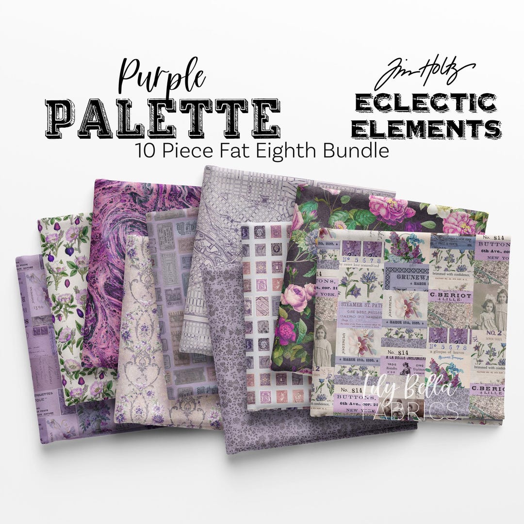 Eclectic Elements Palette: Purple Fat Eighth Bundle (10 Pcs) by Tim ...