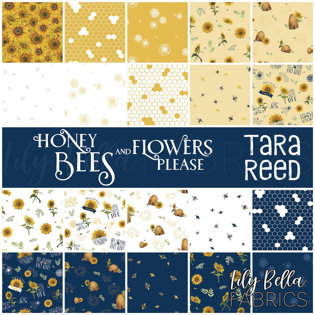 Honey Bees and Flowers Please 10 Inch Stacker (42 Pcs) by Tara Reed for Riley Blake - Etsy