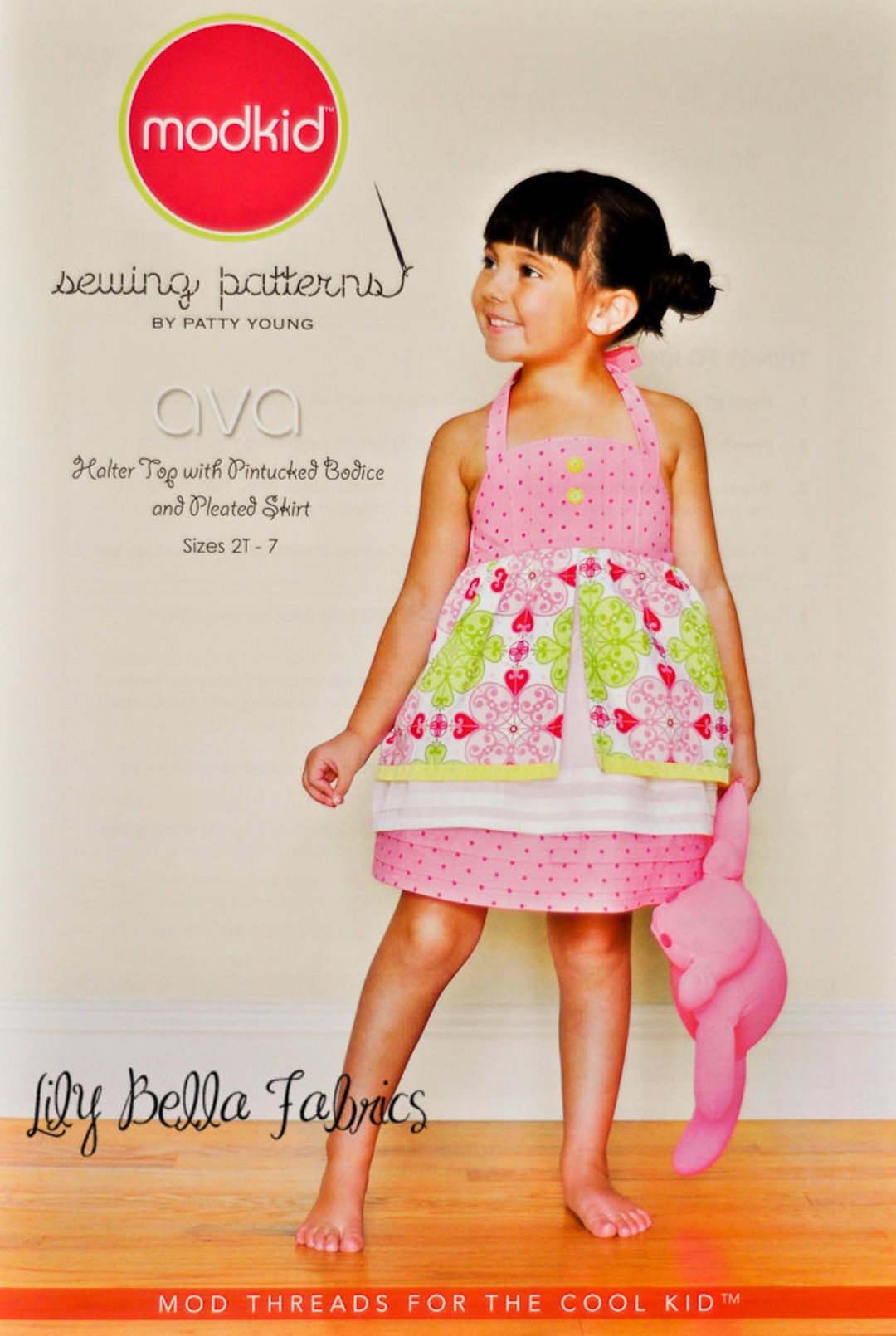 Ava Halter Top With Pintucked Bodice and Pleated Skirt - Sewing Pattern - Modkid by Patty Young ...