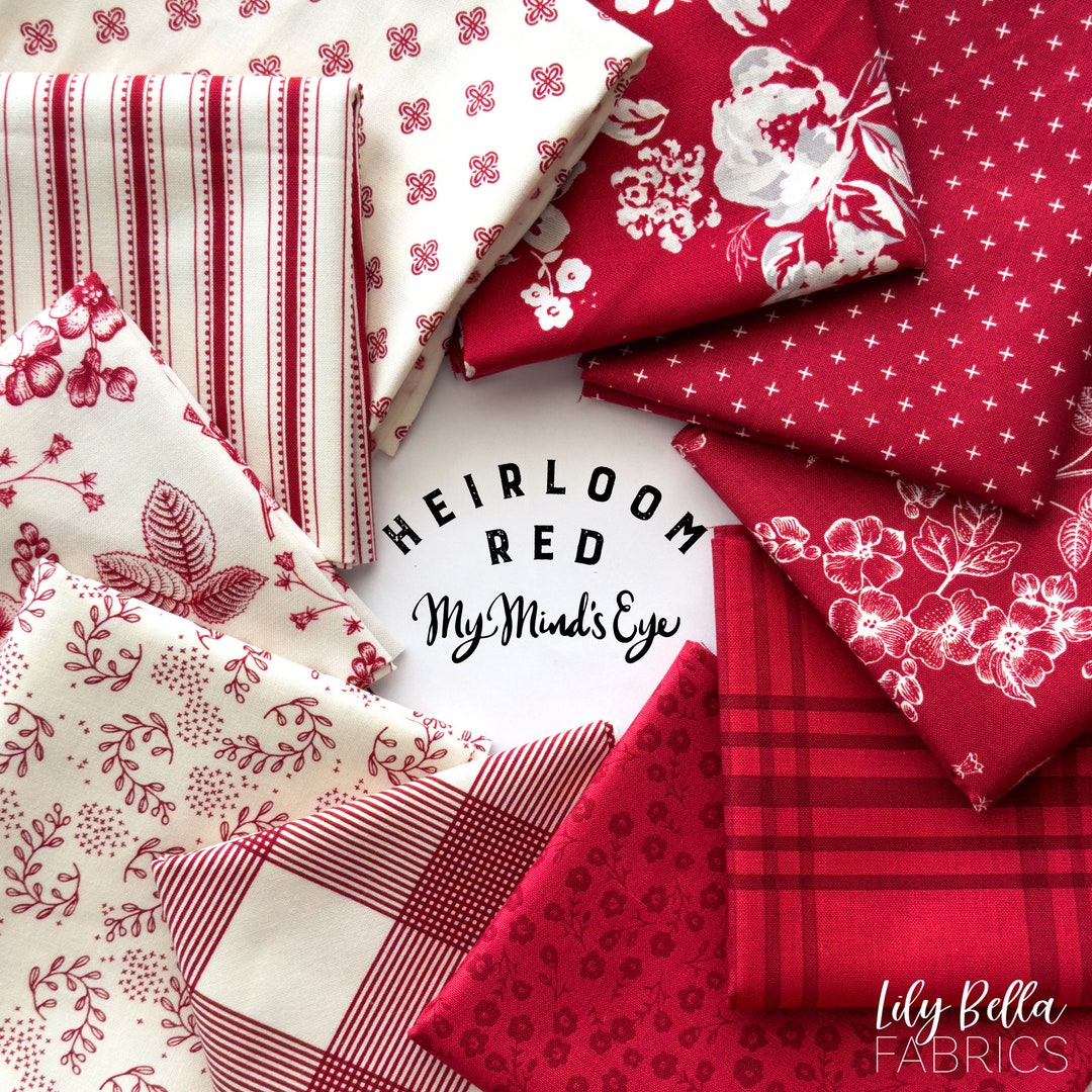 Heirloom Red Fat Quarter Bundle (10 Pcs) by My Mind's Eye for Riley ...