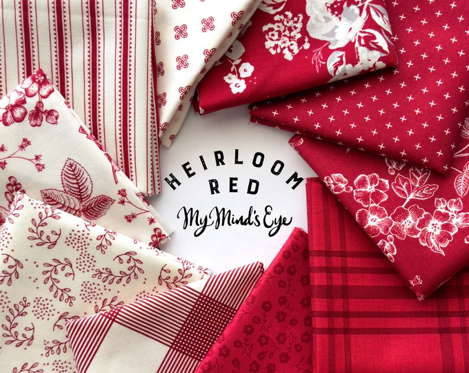 Heirloom Red Fat Quarter Bundle (10 Pcs) by My Mind's Eye for Riley ...
