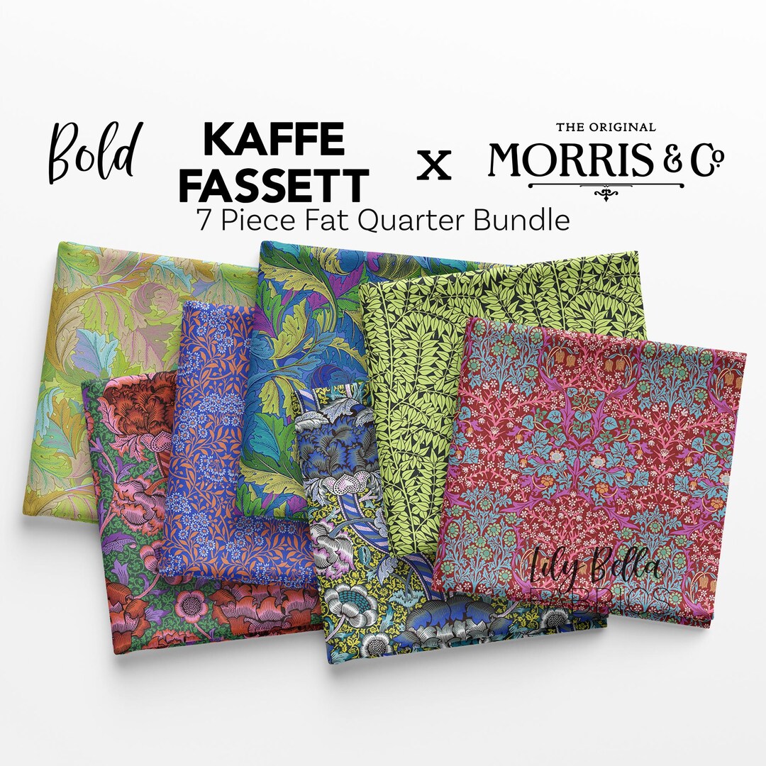 Bold - Kaffe Fassett X Morris & Co. Fat Quarter Bundle (7 Pcs) for ...