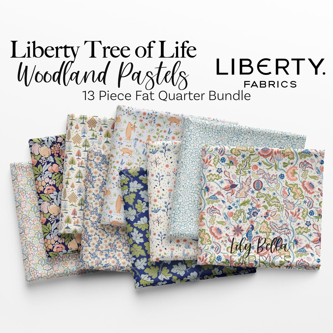 Liberty Tree of Life - Woodland Pastels Fat Quarter Bundle (13 Pcs) by ...