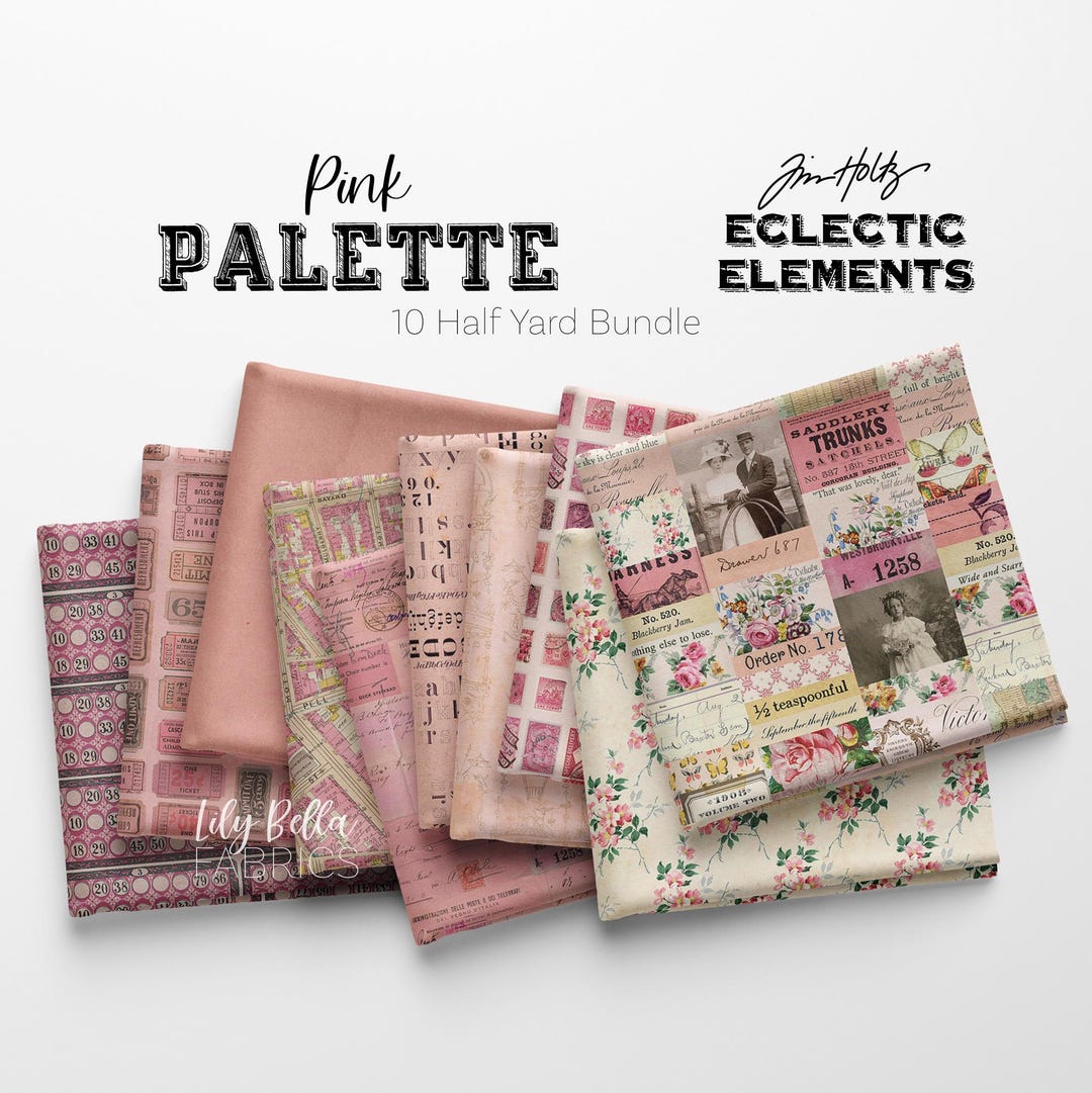 PREORDER Eclectic Elements Palette: Pink Half Yard Bundle 10 Pcs by Tim ...