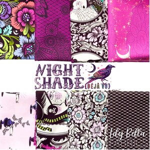 Nightshade Déjà Vu Fat Quarter Bundle 8 Pcs by Tula Pink for - Etsy