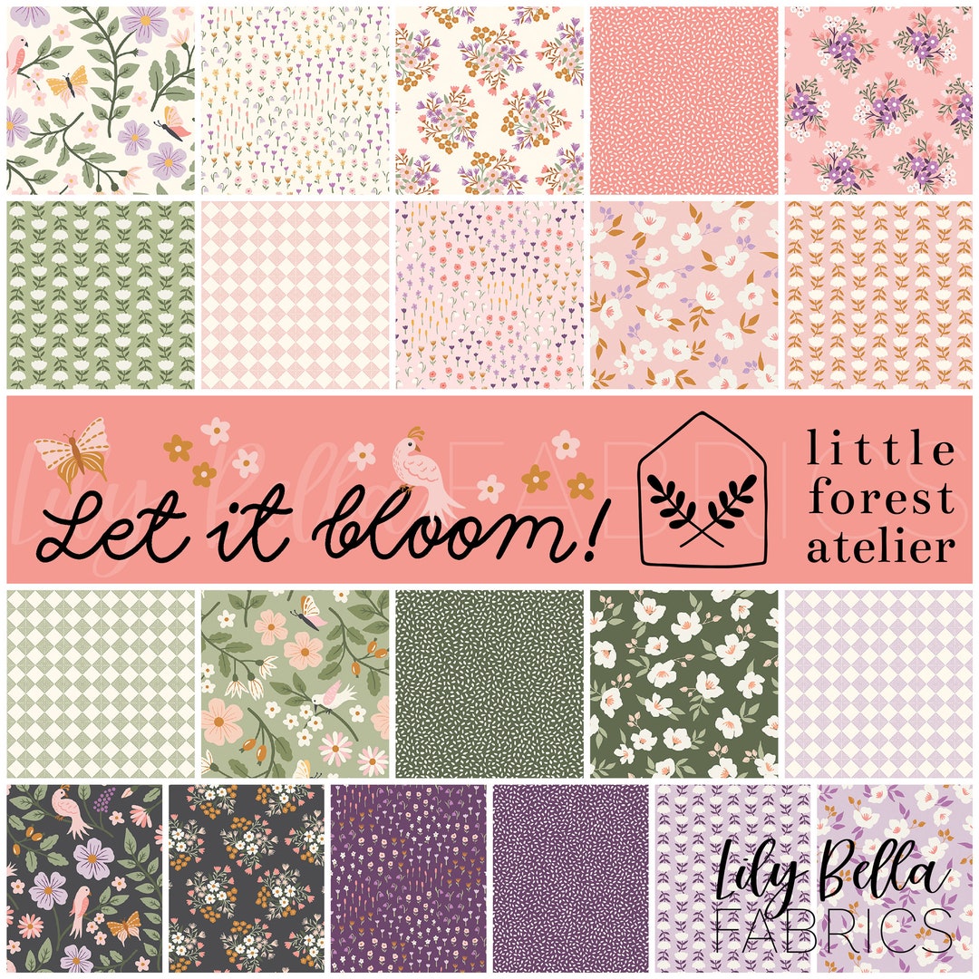 Let It Bloom Fat Quarter Bundle 21 Pcs by Little Forest Atelier for ...