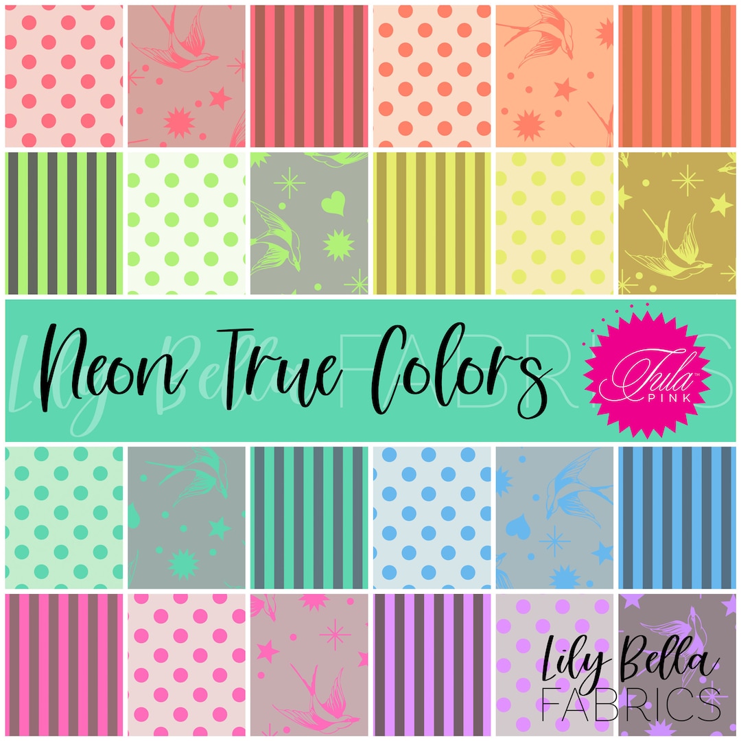 Neon True Colors Design Roll (40 Pcs) by Tula Pink for Freespirit - Etsy