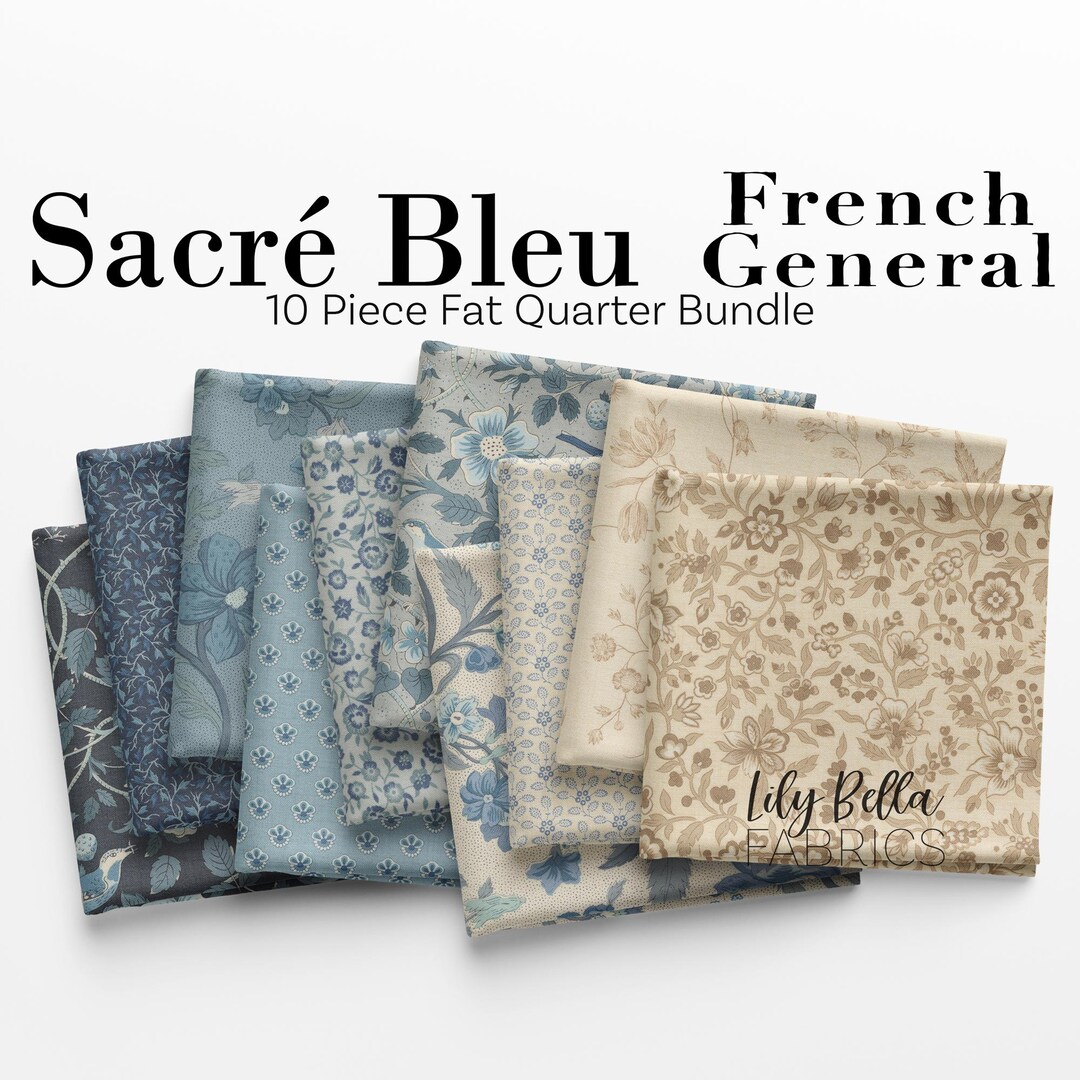 Sacré Bleu Fat Quarter Bundle (10 Pcs) by French General for Moda - Etsy