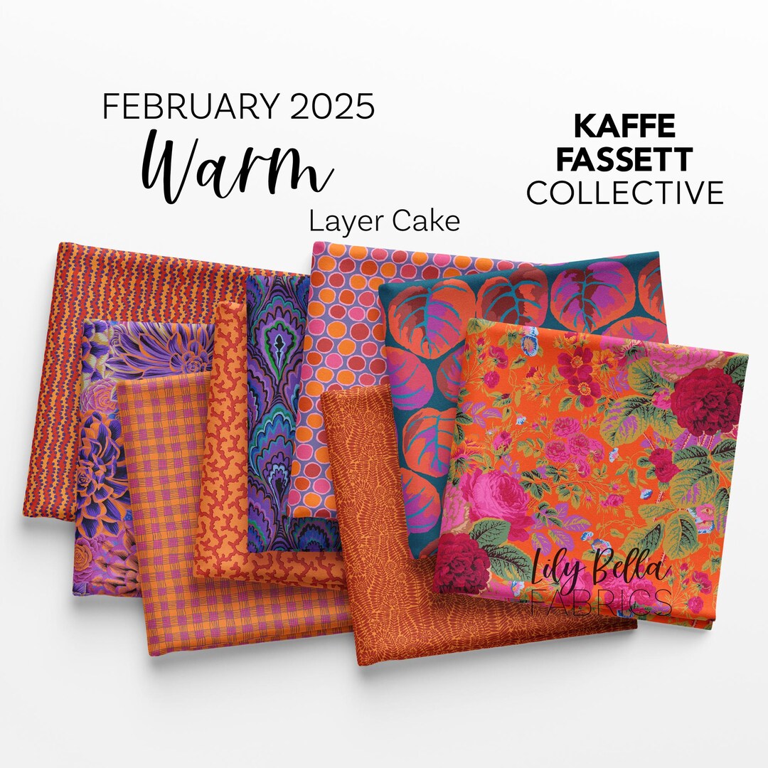 Warm - February 2025 10 Inch Charm Pack (42 Pcs) by Kaffe Fassett Collective for Freespirit - Etsy