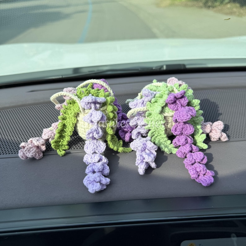 Wisteria Crochet Pattern PDF - Hanging Plant Pattern, Purple Flower ...