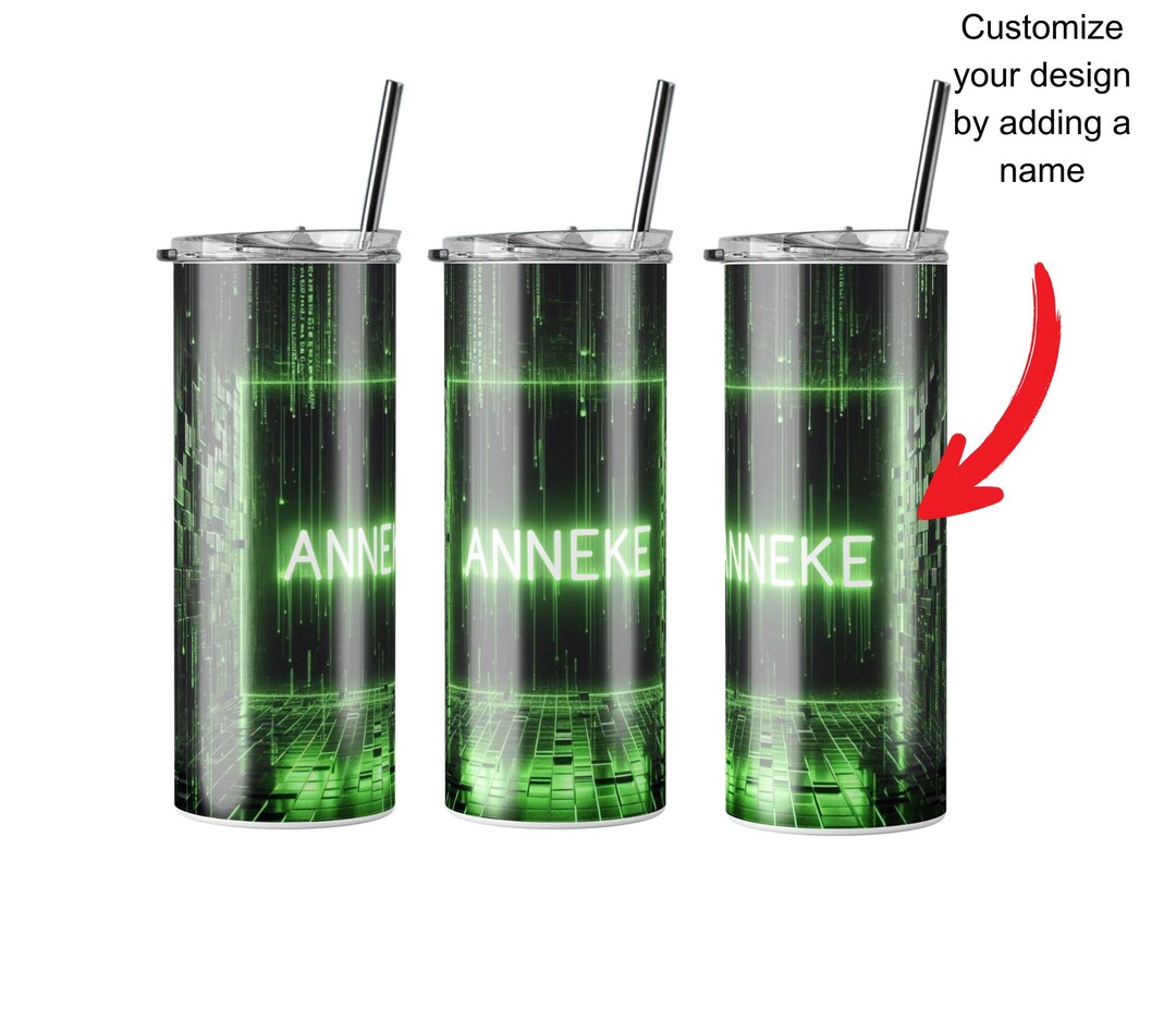 20 Oz Skinny Tumbler Matrix Themed Sublimation Template - Etsy