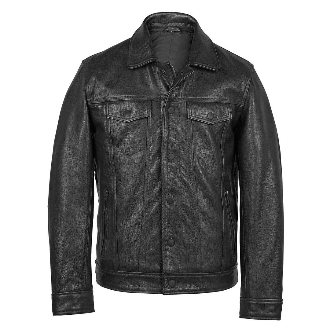 Vintage Western Denim Jeans Genuine Lamb Leather Jacket, Classic Cowboy ...