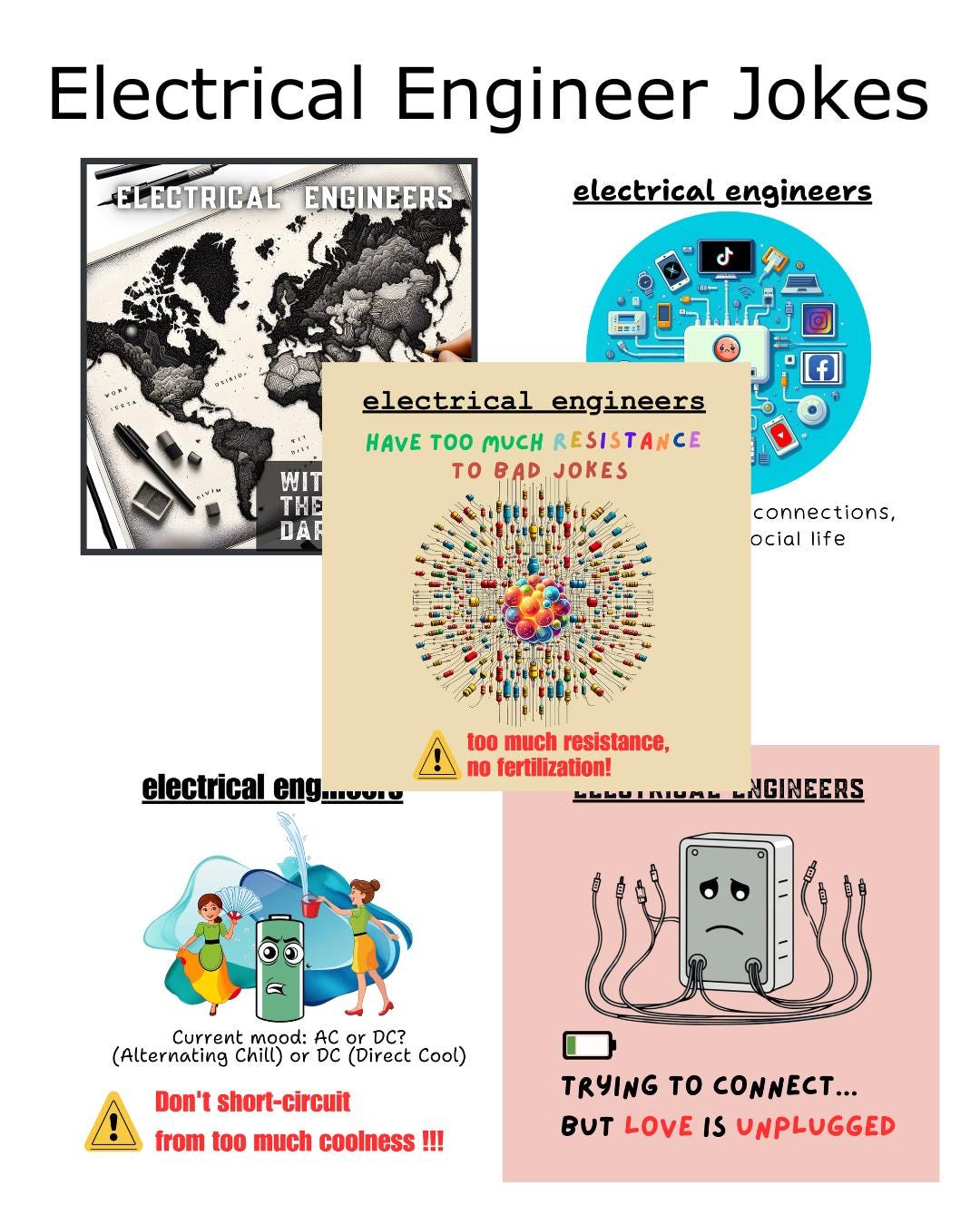 Electrical Engineering Joke Bundle – Funny, Absurd & Nerdy Digital Art ...