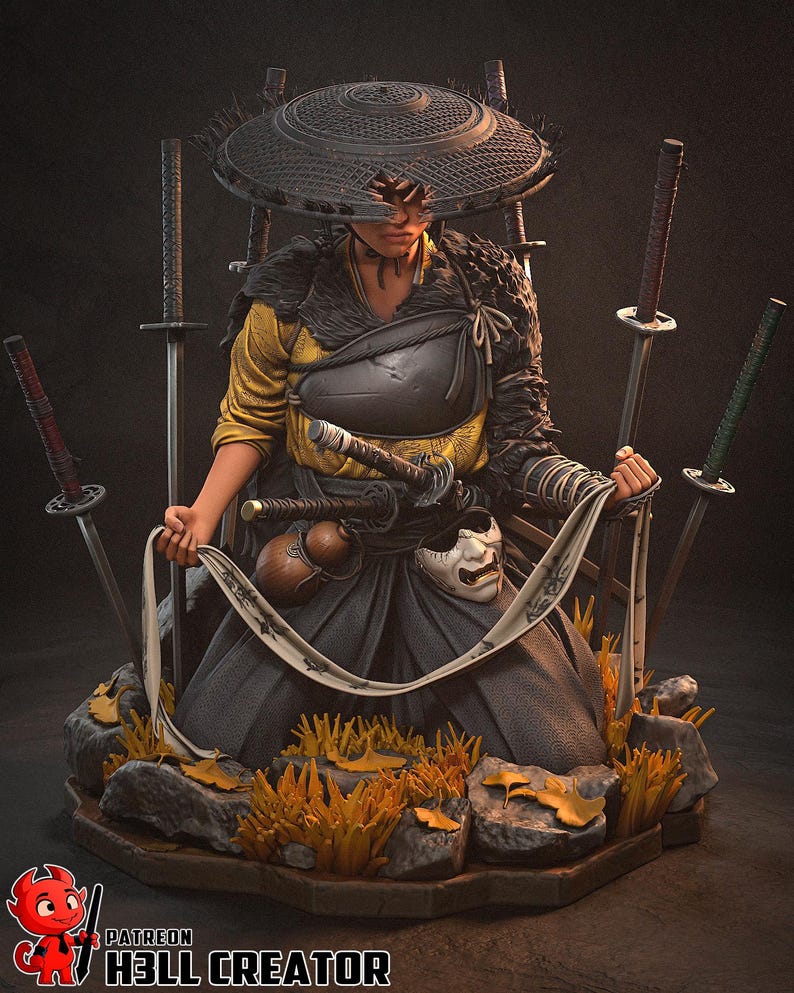 Atsu From Ghost of Yotei – 3D Printed Figure – Resin Model Kit – 1-10 / ...