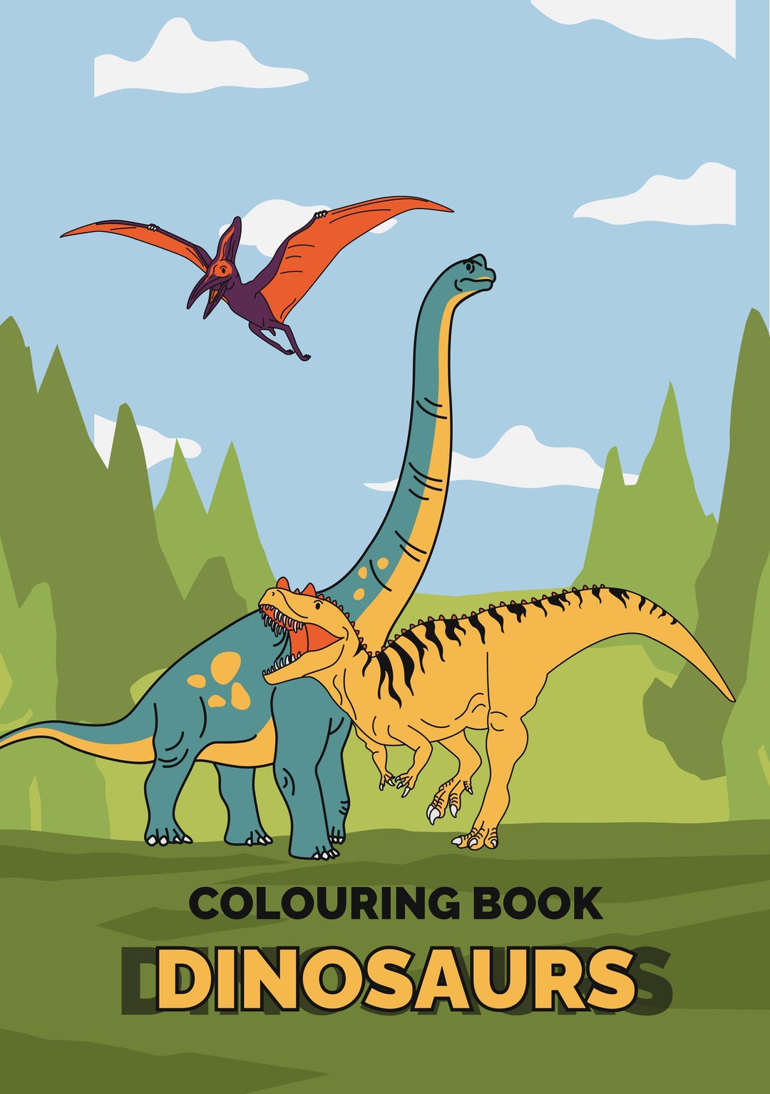 Dinosaurs Colouring Book for Kids - Etsy