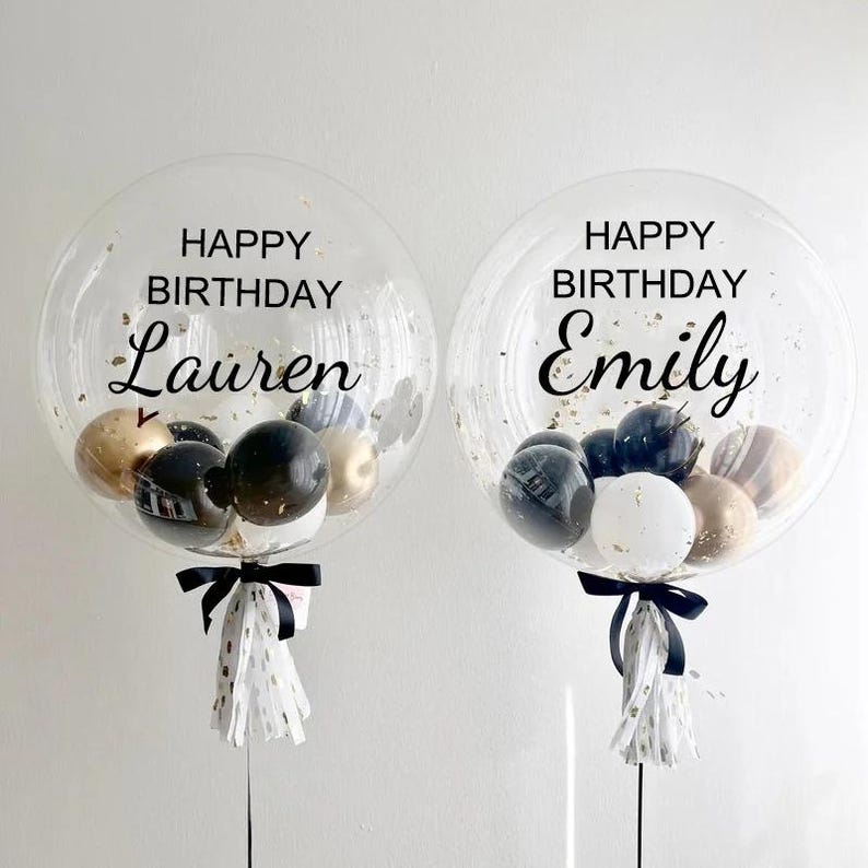 Personalized Balloon Vinyl Name Sticker -, Custom Sticker for Wedding ...