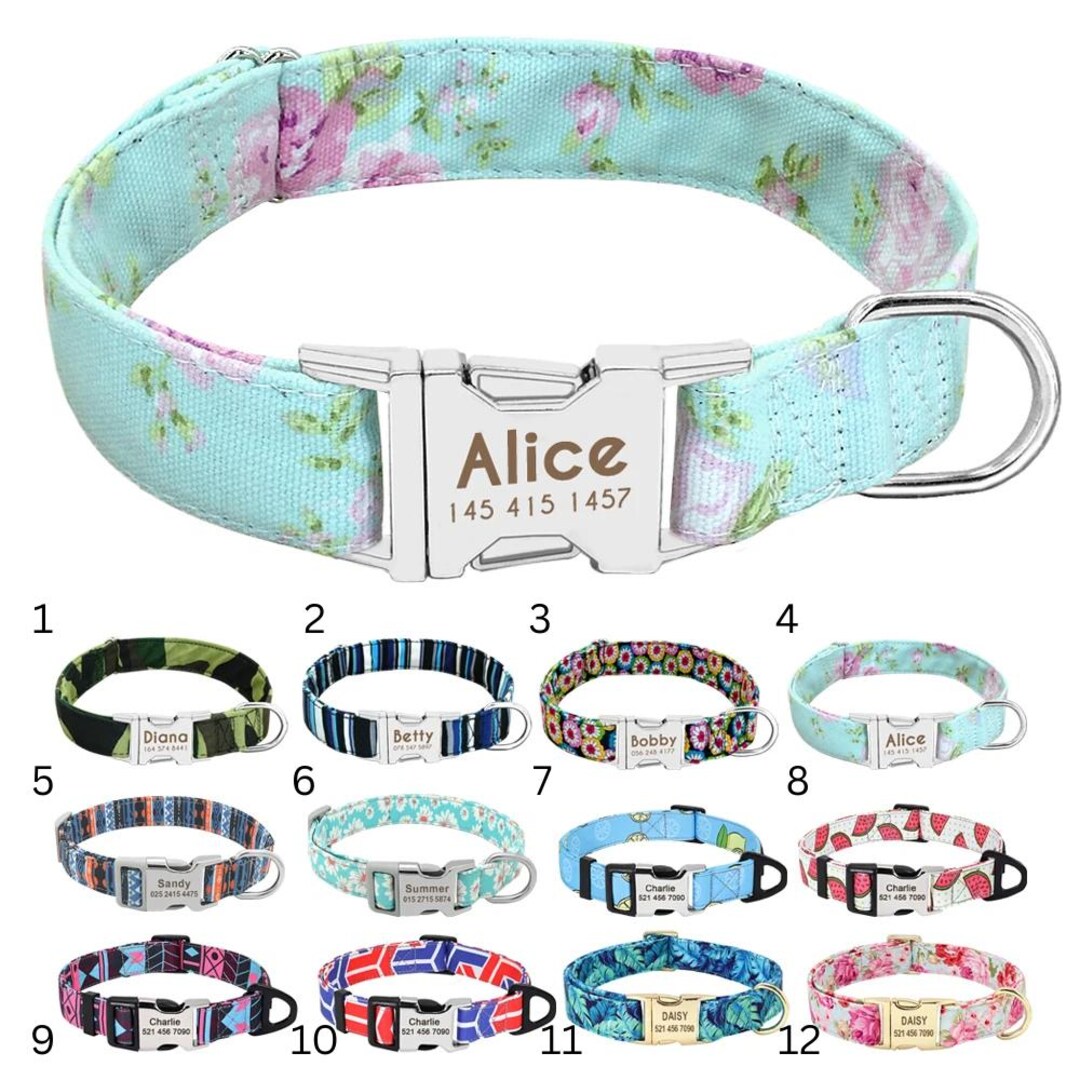 Personalized Dog Collar | Collar Nylon Printed Pet Puppy Collar| Custom ...