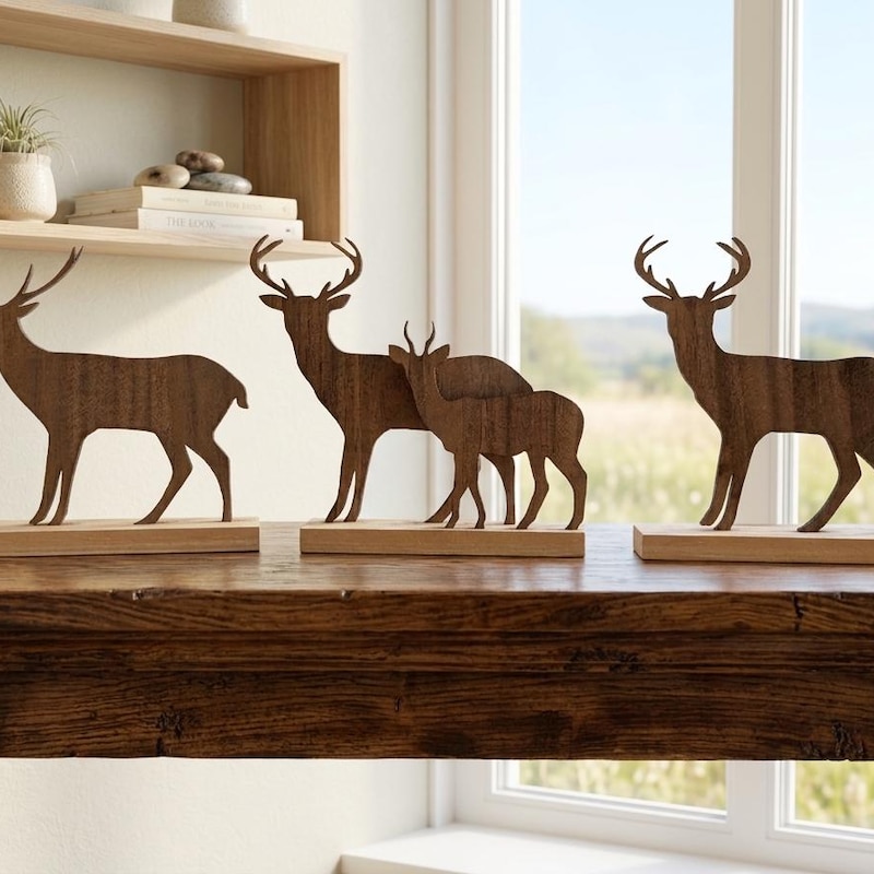 Holz deko mit hirsch - Etsy.de