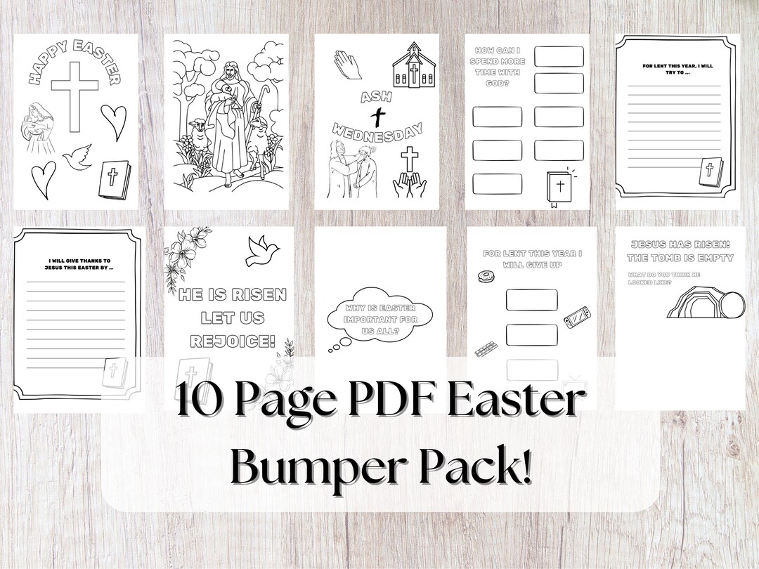 10 Page Easter Activity Pack, Coloring and Worksheets on Lent, Ash ...