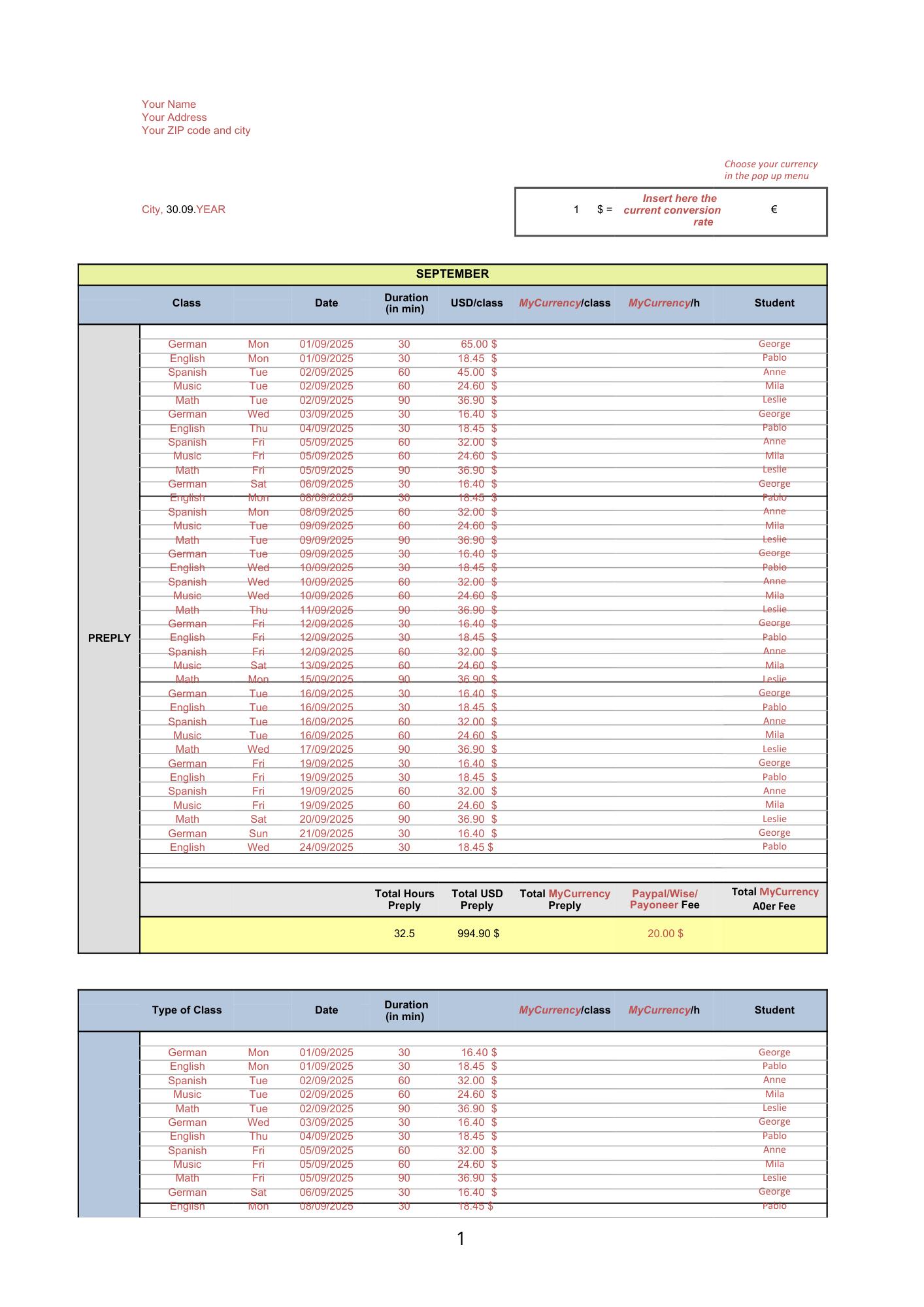 Online Tutor Income & Expense | Tracker Excel Template | Ideal for ...