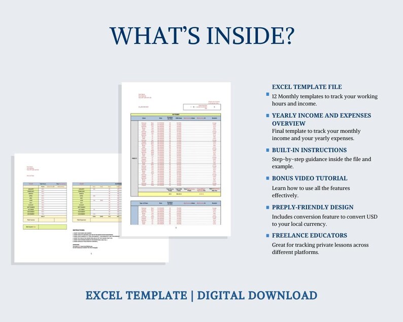 Online Tutor Income & Expense | Tracker Excel Template | Ideal for ...