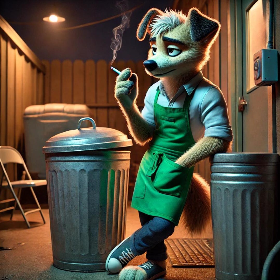 Smoking Dog After Shift | Cartoon, Poster, Animal, Ai, Dog Poster ...