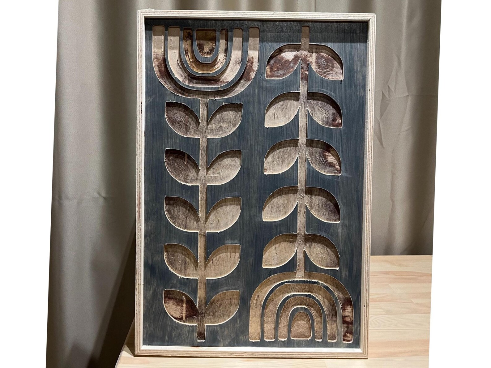 Bohemian Ivy Wall Art, Mid Century Wall Decor, Boho Wood Wall Art ...