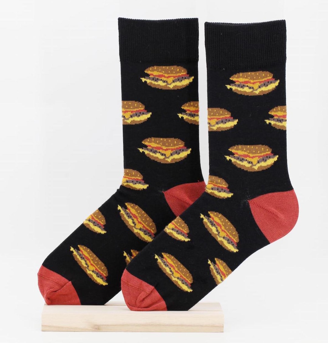 Tasty Cheeseburger Hamburger Unisex Socks, Socks, Funny Socks, Crazy ...