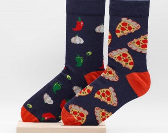 Pizza Time Italian Pizza Fast Food Unisex Socks, Funny Socks, Socks ...