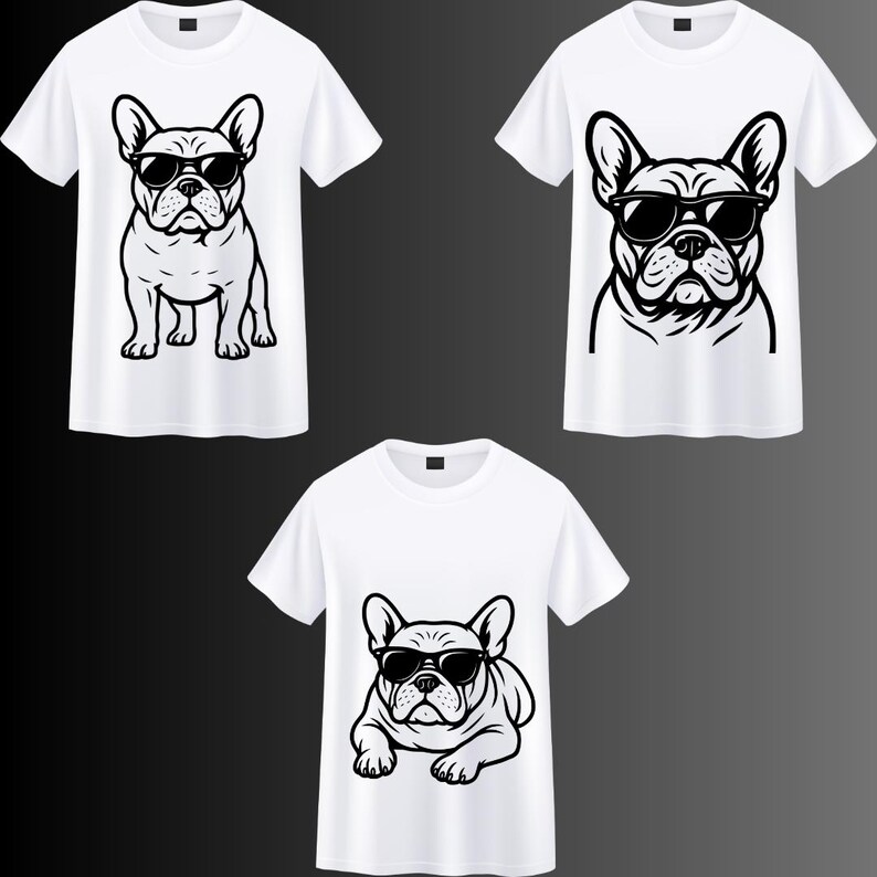 Cool Bulldog SVG Bundle – Frenchie With Sunglasses | Dog Clipart ...