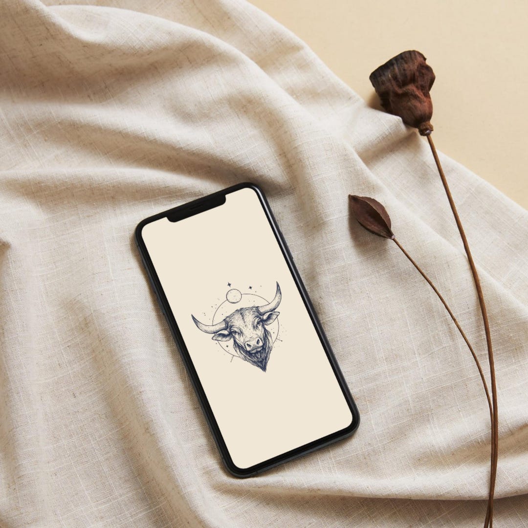 TAURUS Phone Wallpaper | Zodiac | Horoscope | Original Bull Design - Etsy